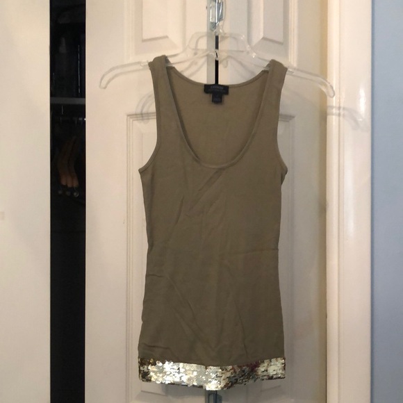 Express | Tops | Express Army Green Tank With Sequins | Poshmark